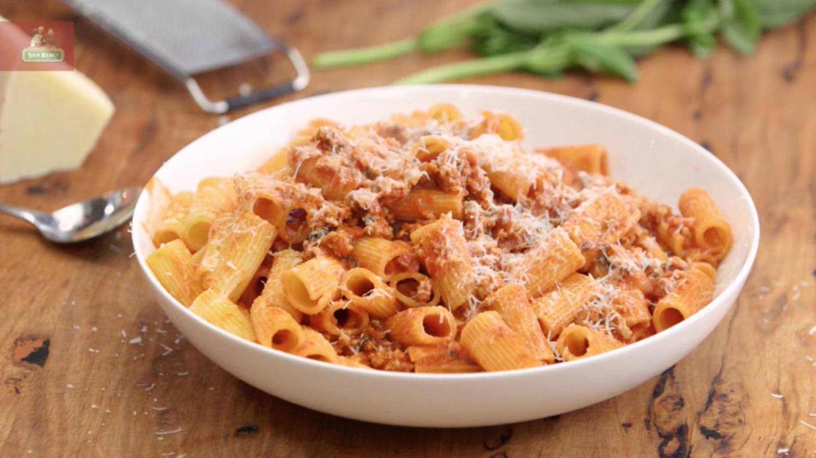 Giant Rigatoni with Quick Ragu Sugo - San Remo
