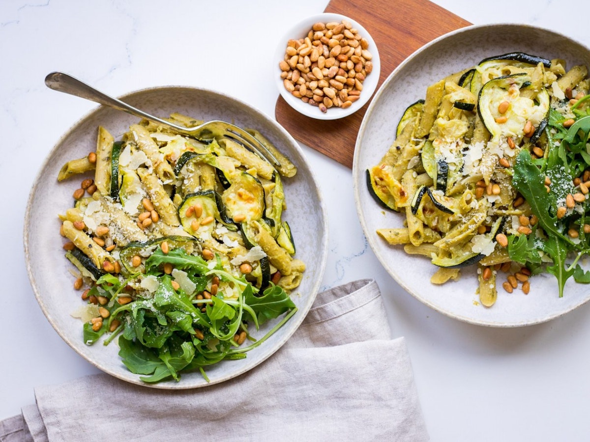 Pesto Pulse Pasta with Roasted Zucchini - San Remo