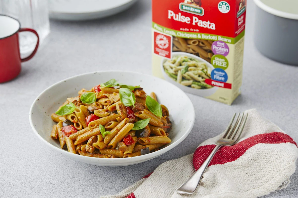 Pulse Pasta Penne with Eggplant, Tomato, Olive & Basil - San Remo