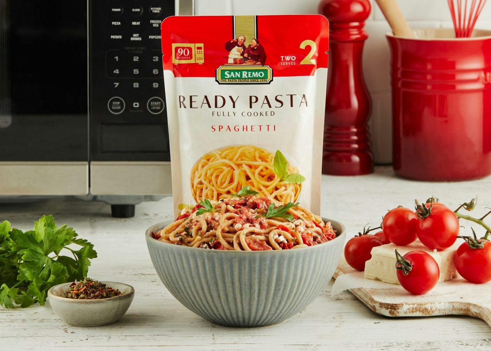 Ready Pasta Spaghetti with Tomato & Feta - San Remo