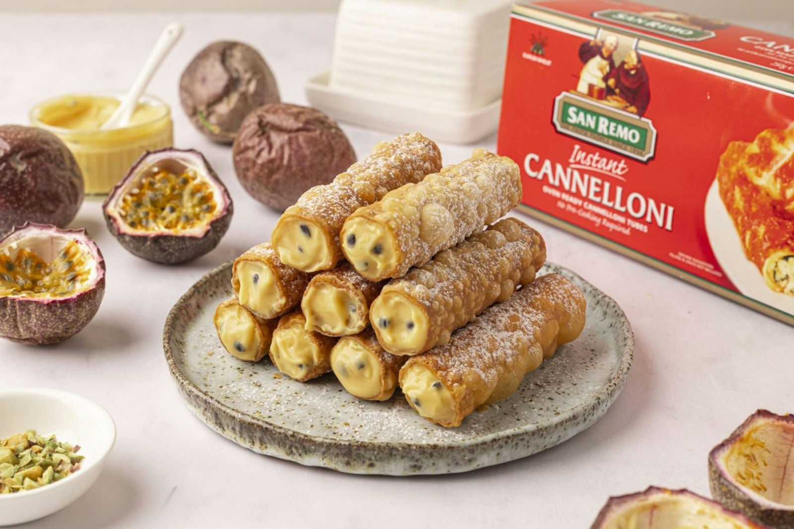 Passionfruit Custard Cannelloni Cannoli - San Remo