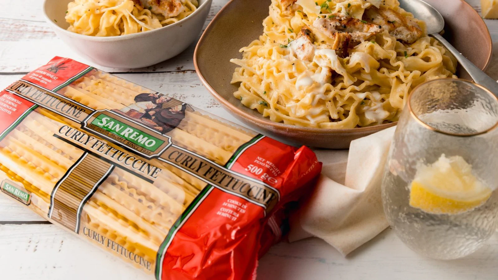 Creamy Lemon Chicken with Curly Fettuccine - San Remo