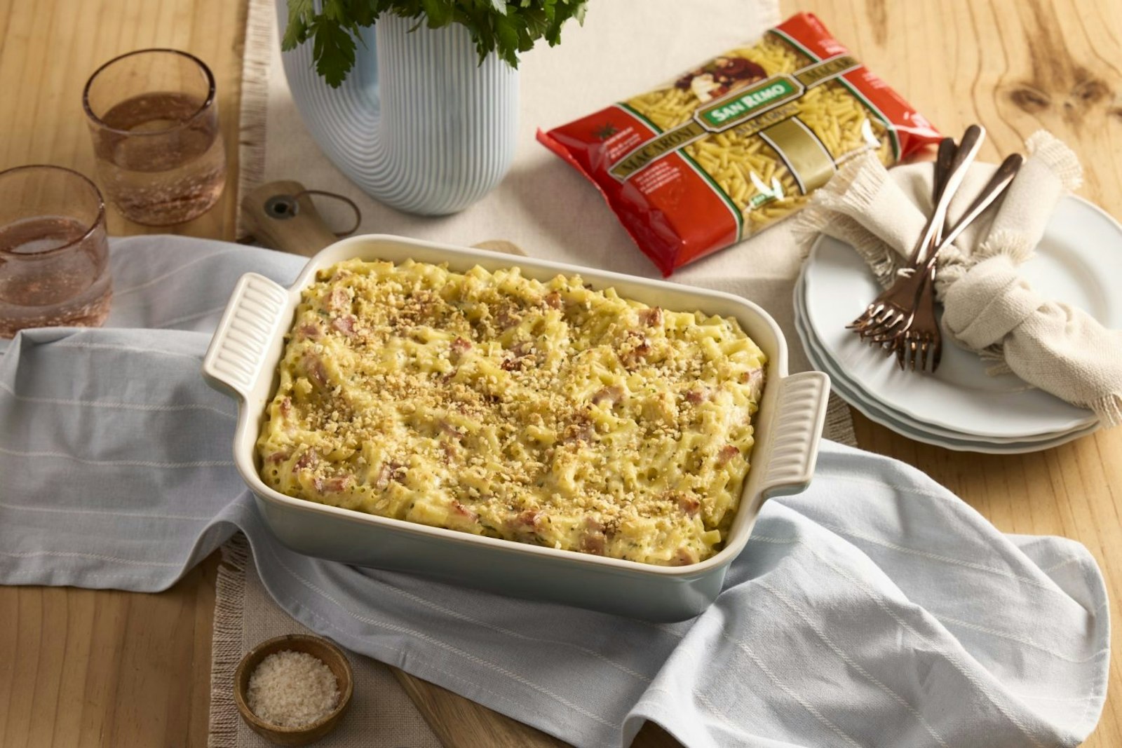 Mac & Cheese with Bacon and Breadcrumbs - San Remo